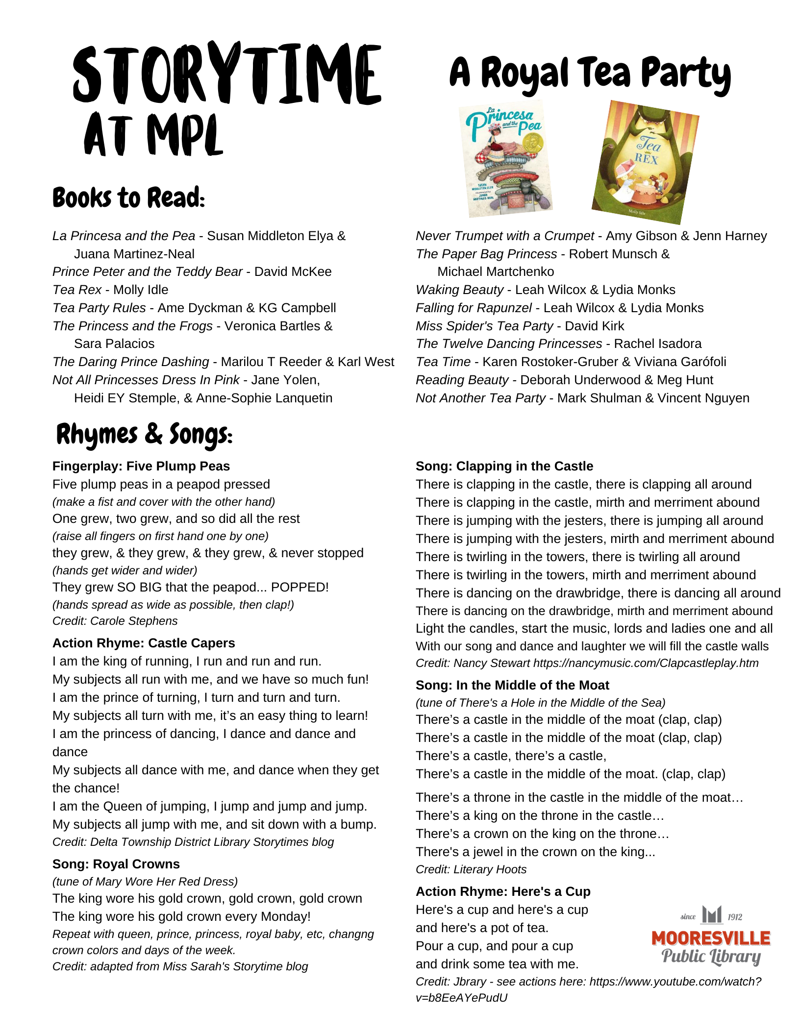 Summer Reading Storytime: A Royal Tea Party – Storytime with Ms. Emily ...