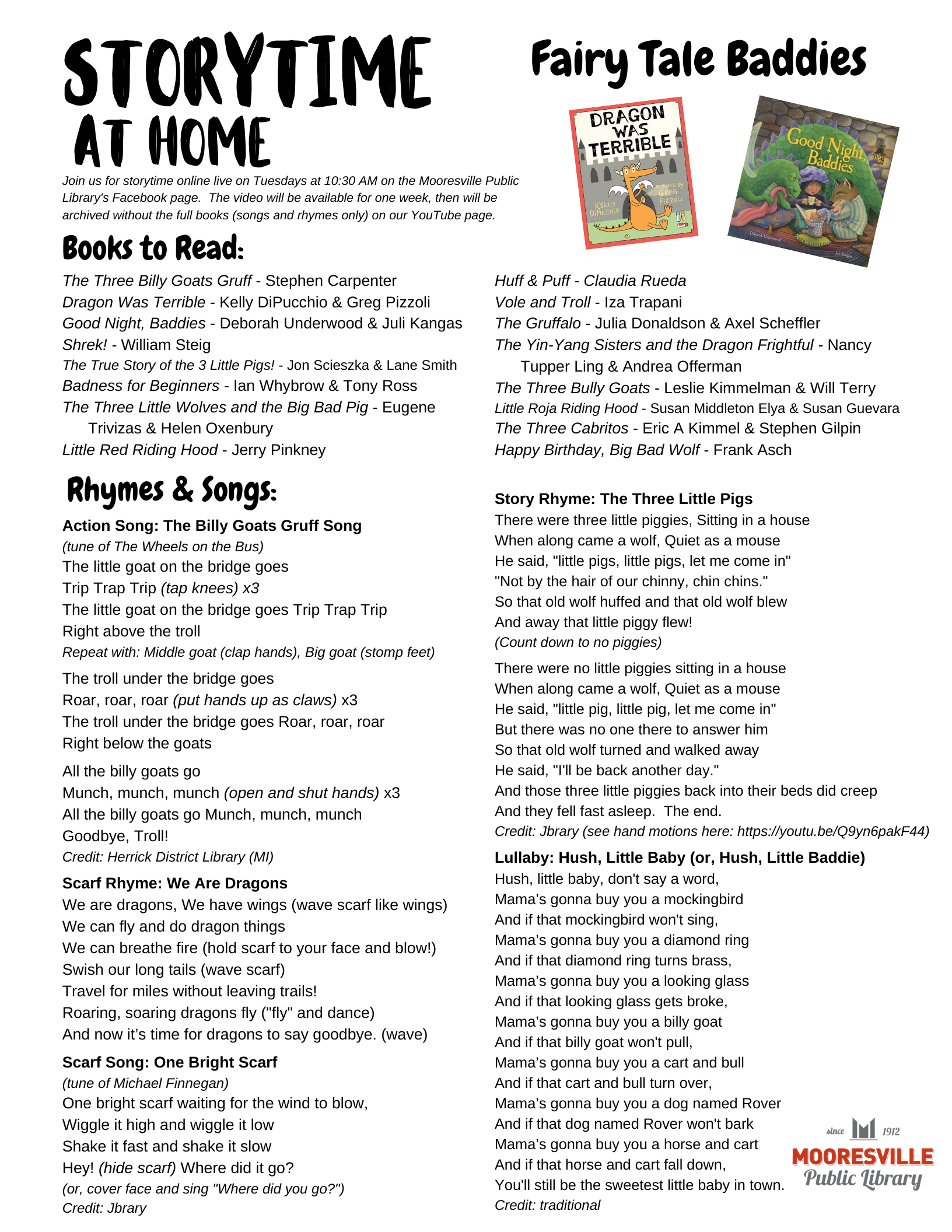 Summer Reading Storytime: Fairy Tale Baddies – Storytime with Ms. Emily ...