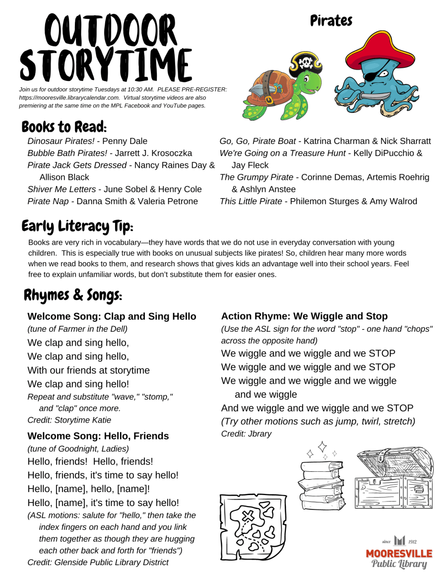 Family Storytime: Pirates – Storytime with Ms. Emily Library