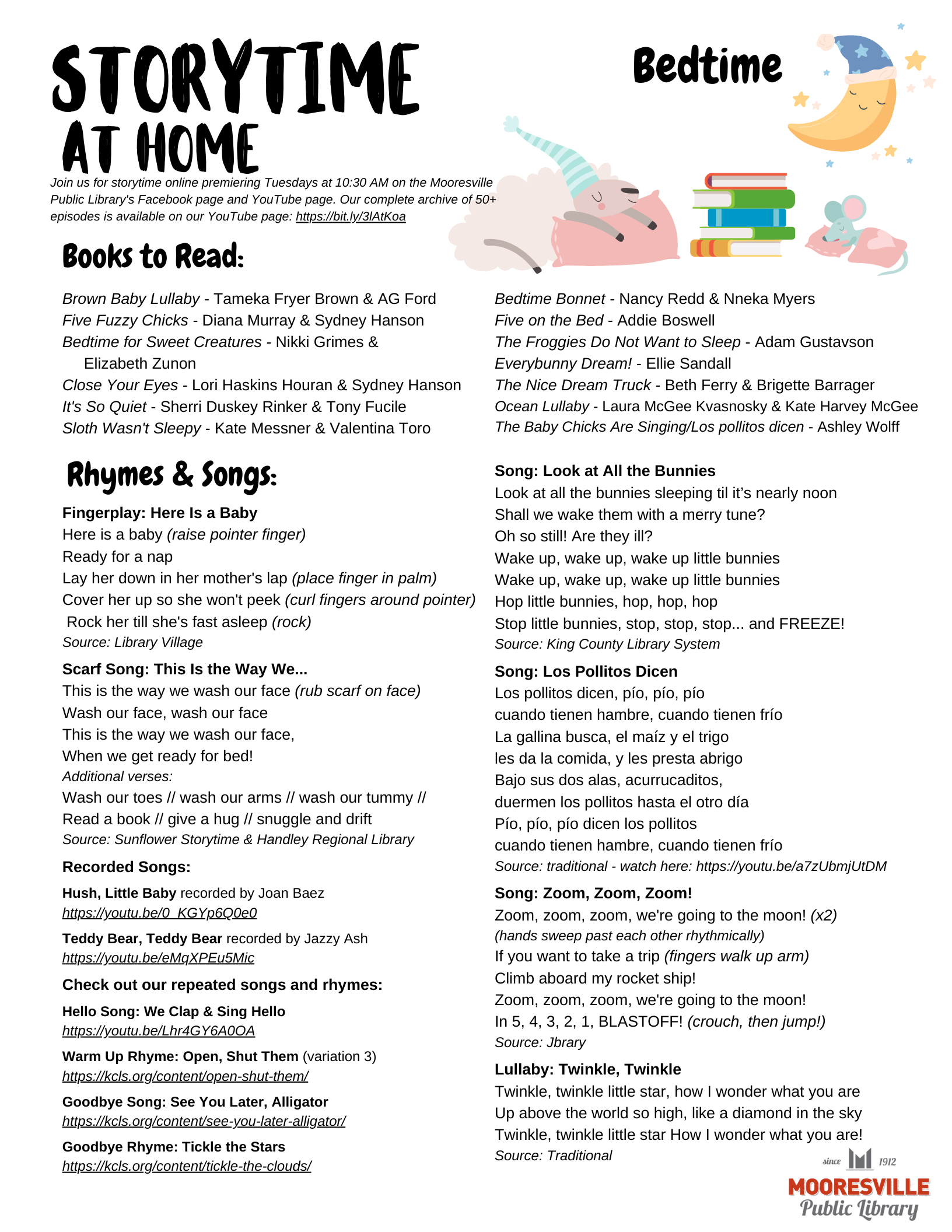 Family Storytime: Bedtime – Storytime with Ms. Emily Library