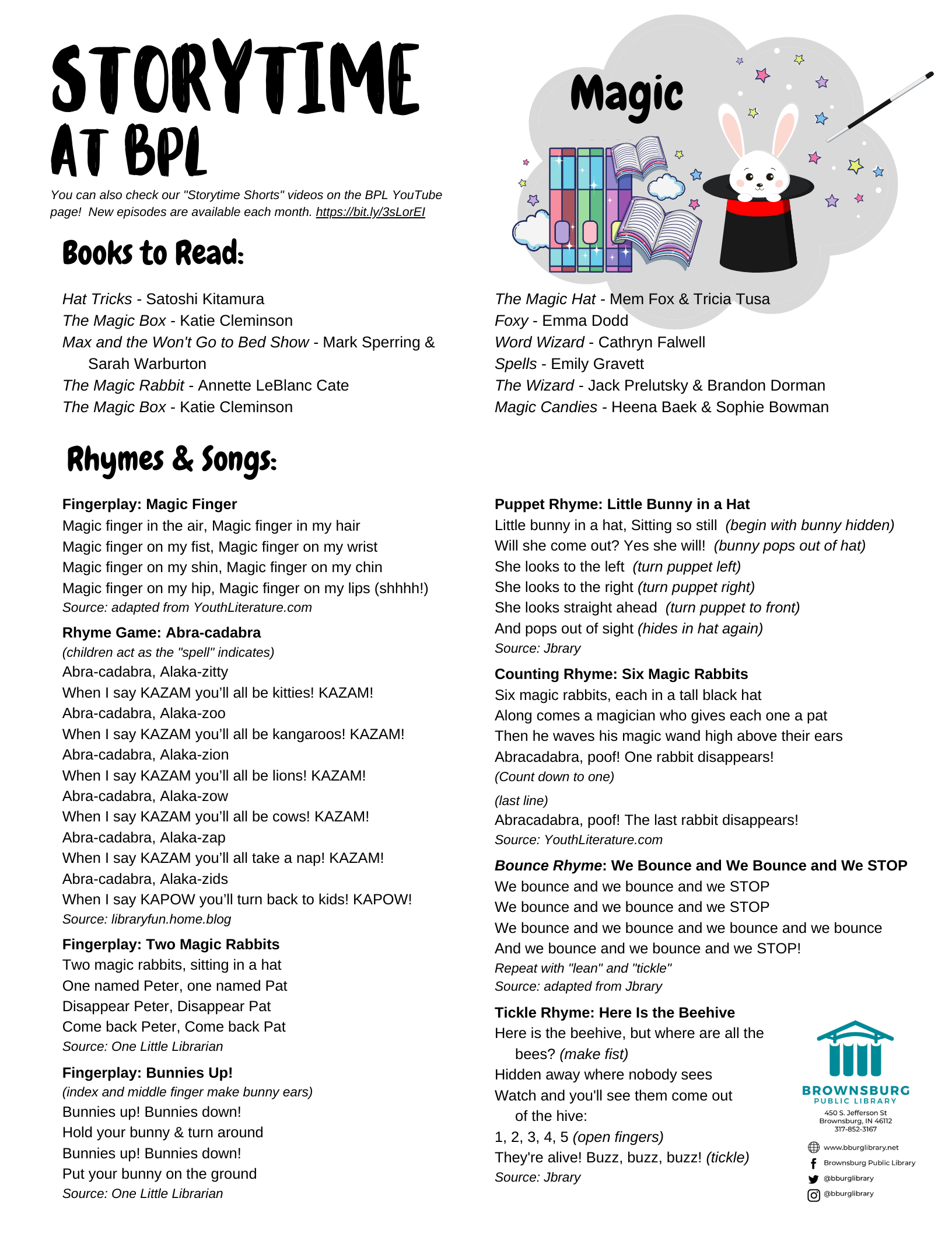 Storytime: Magic Hat – Storytime with Ms. Emily Library