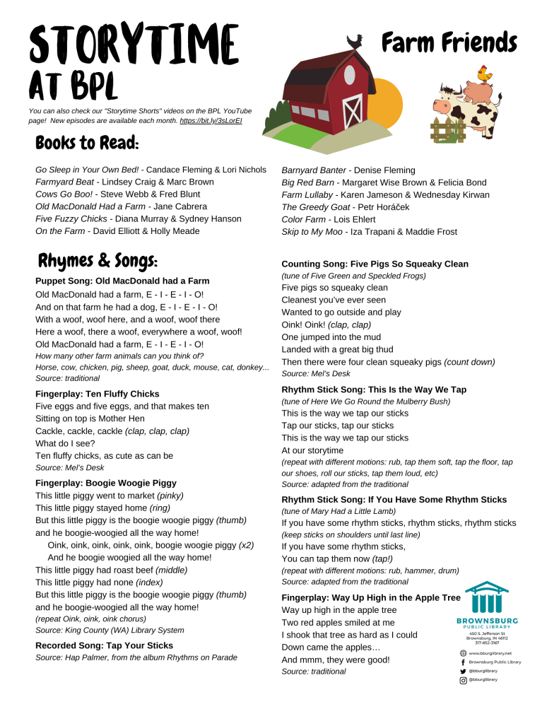 farm – Storytime with Ms. Emily Library