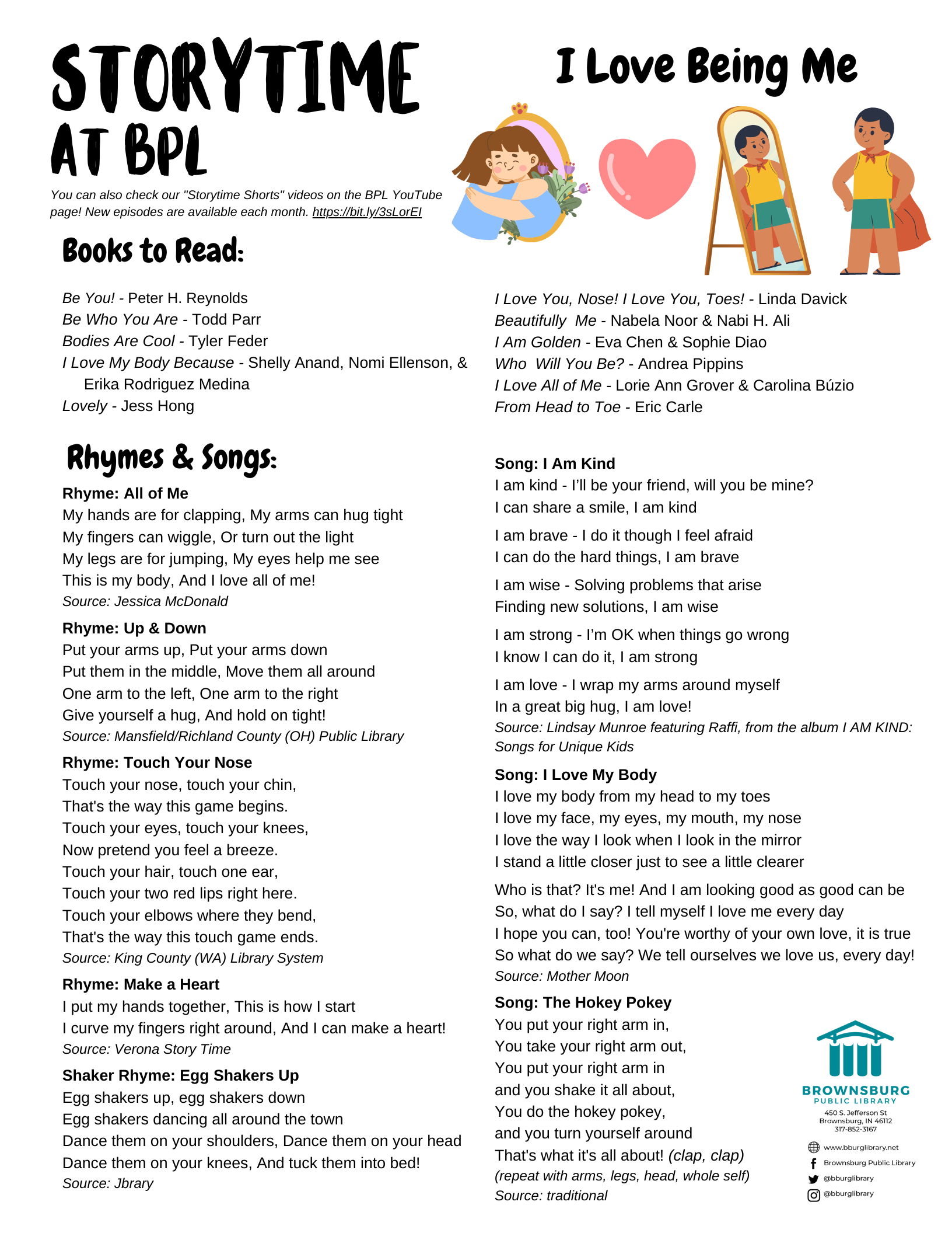 Storytime: I Love Being Me – Storytime with Ms. Emily Library