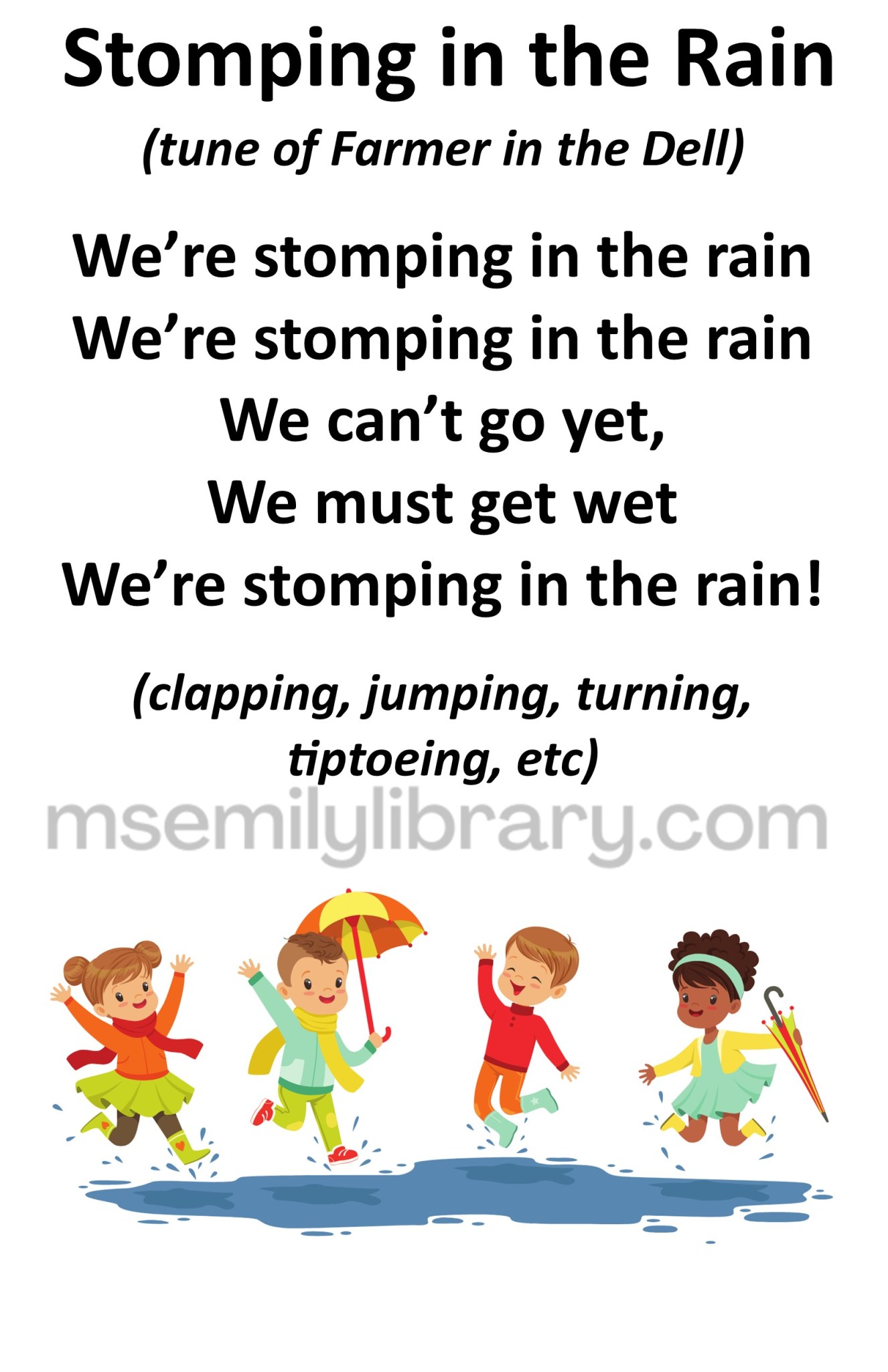 Storytime: Rain – Storytime with Ms. Emily Library