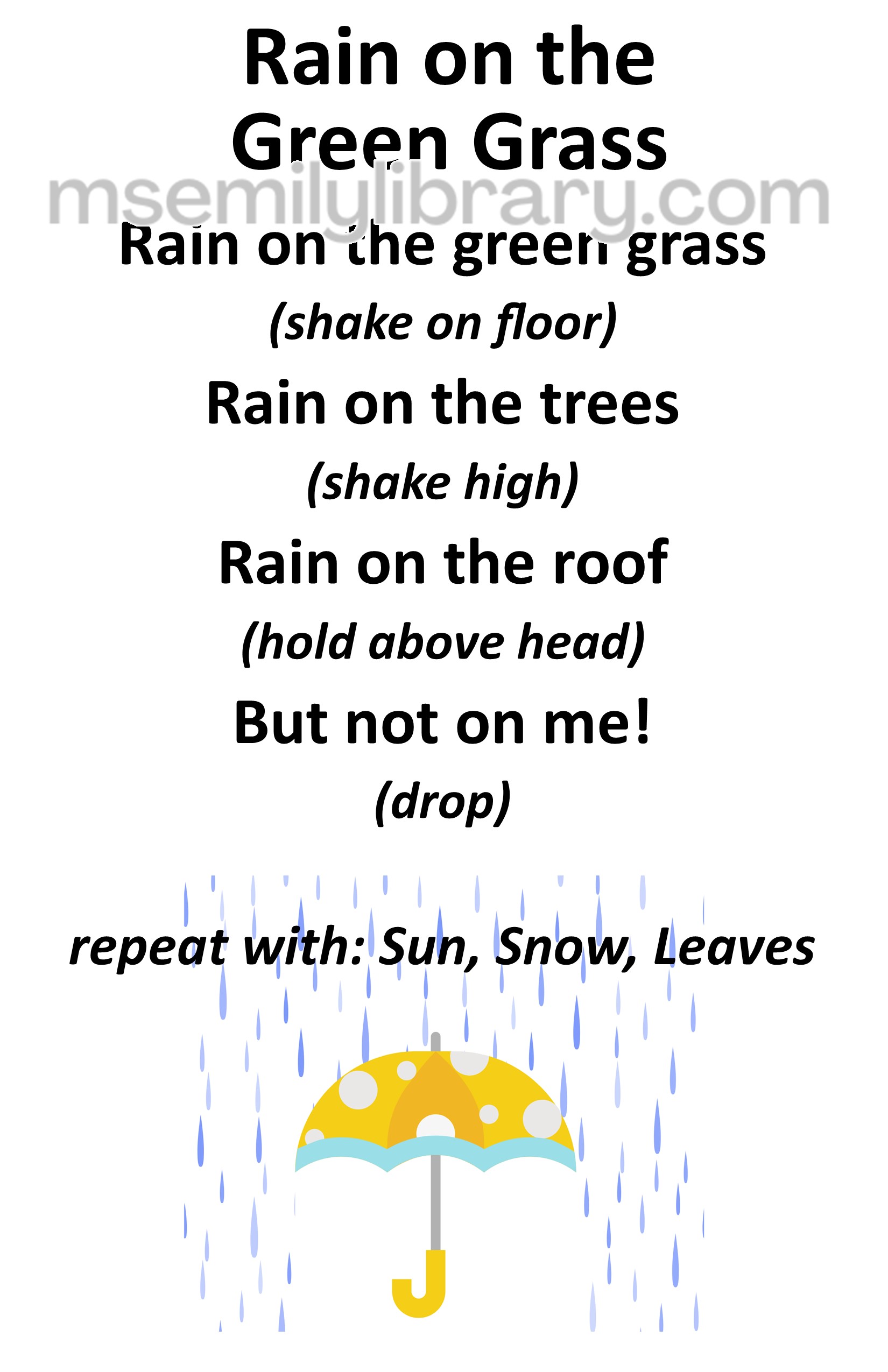 Storytime with Ms. Emily Library – Library storytimes, themes, ideas ...