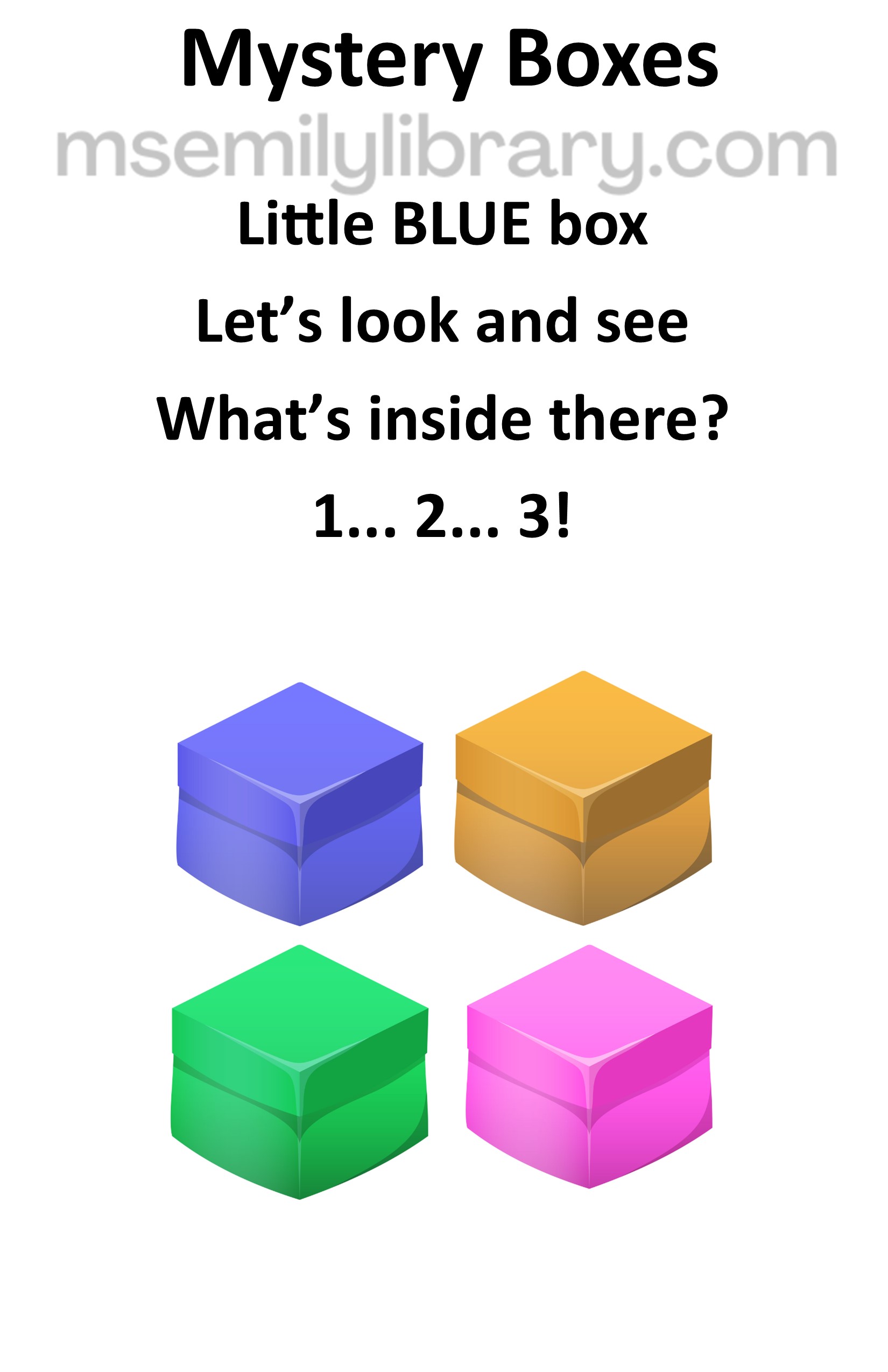 Storytime: Boxes – Storytime with Ms. Emily Library