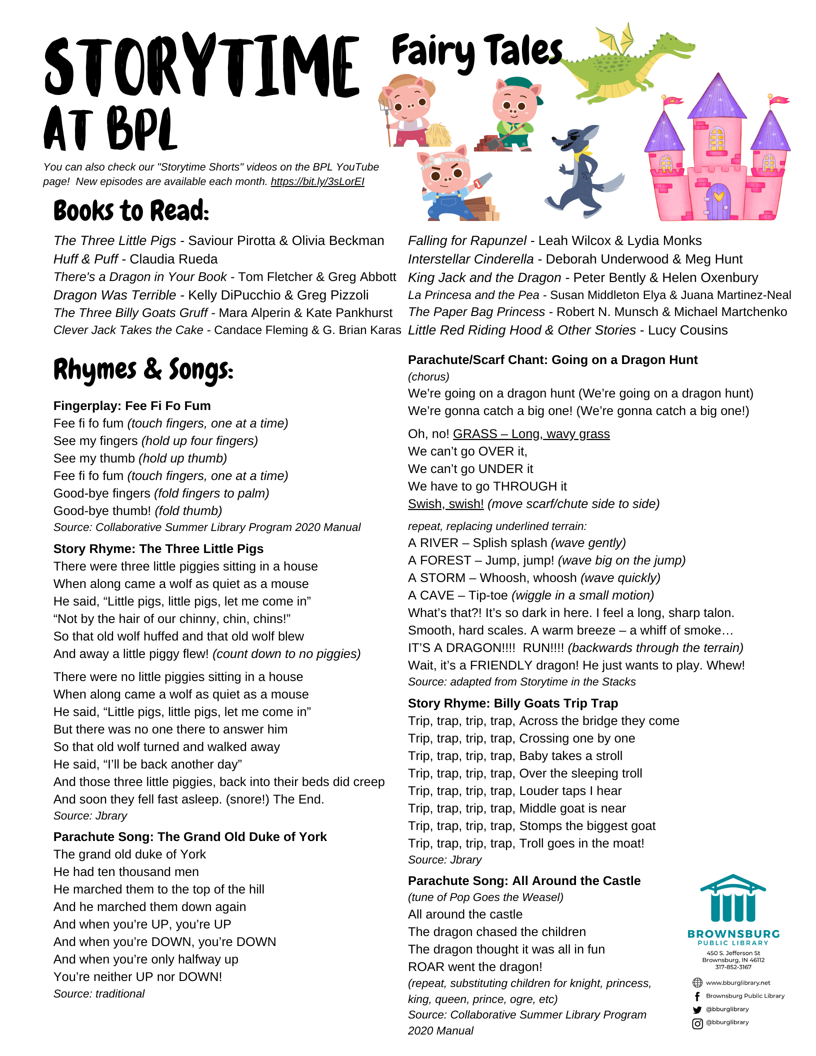 Storytime with Ms. Emily Library – Library storytimes, themes, ideas ...