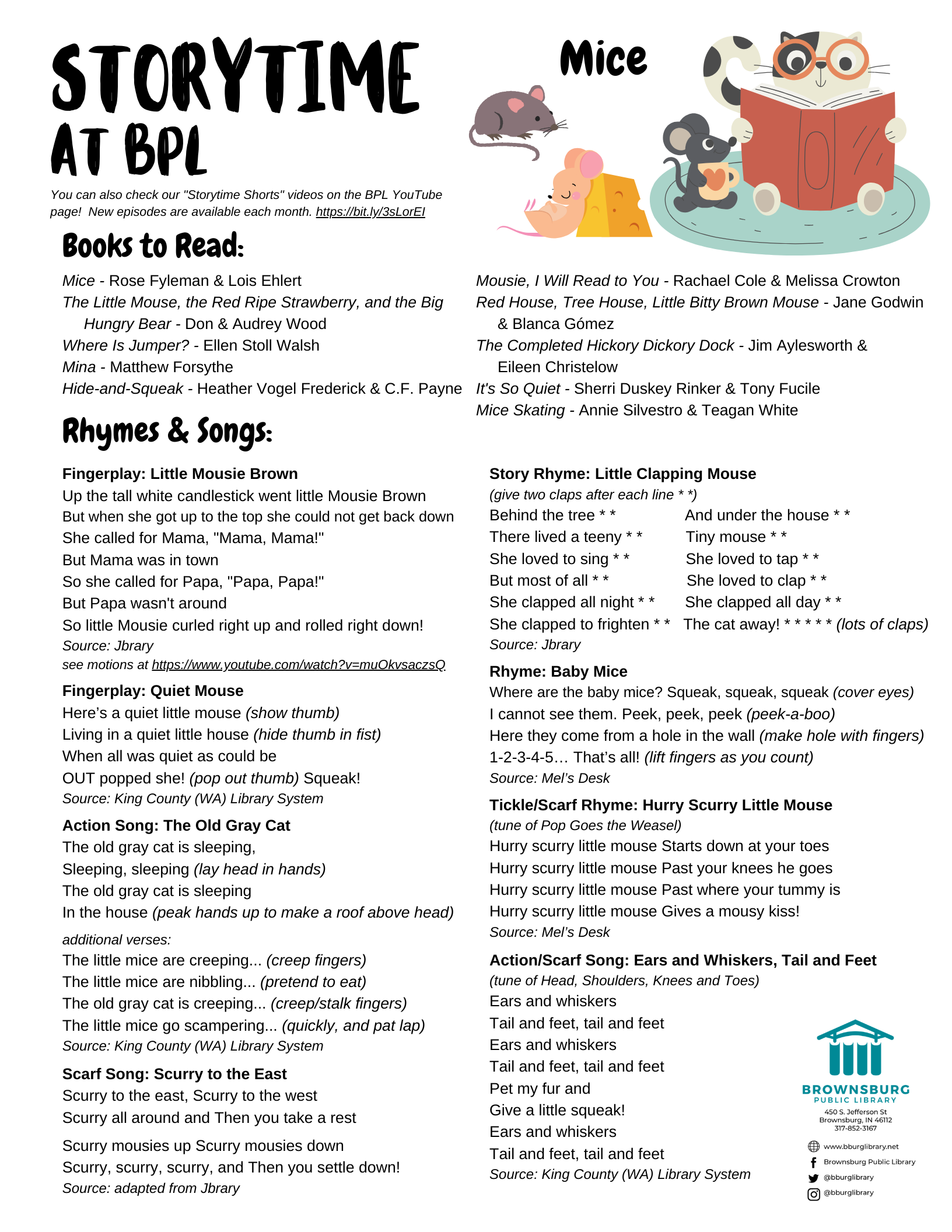 mouse – Storytime with Ms. Emily Library