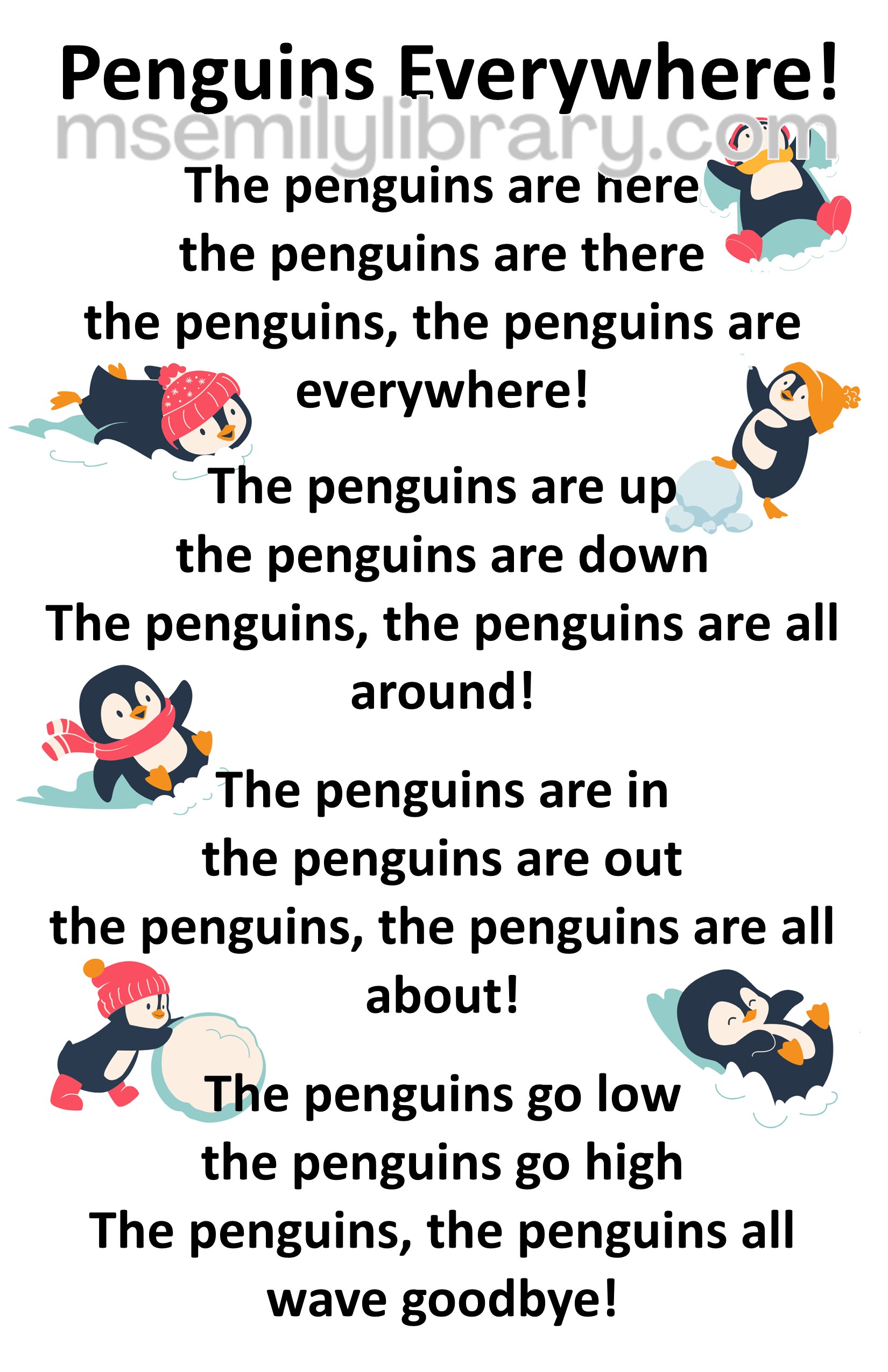 Storytime: Penguins – Storytime with Ms. Emily Library