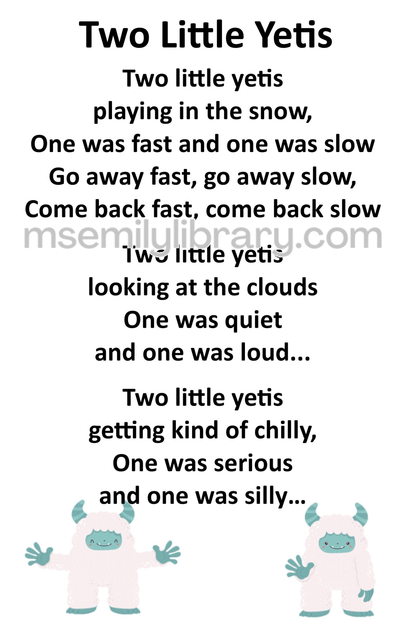 Storytime: Yetis – Storytime with Ms. Emily Library
