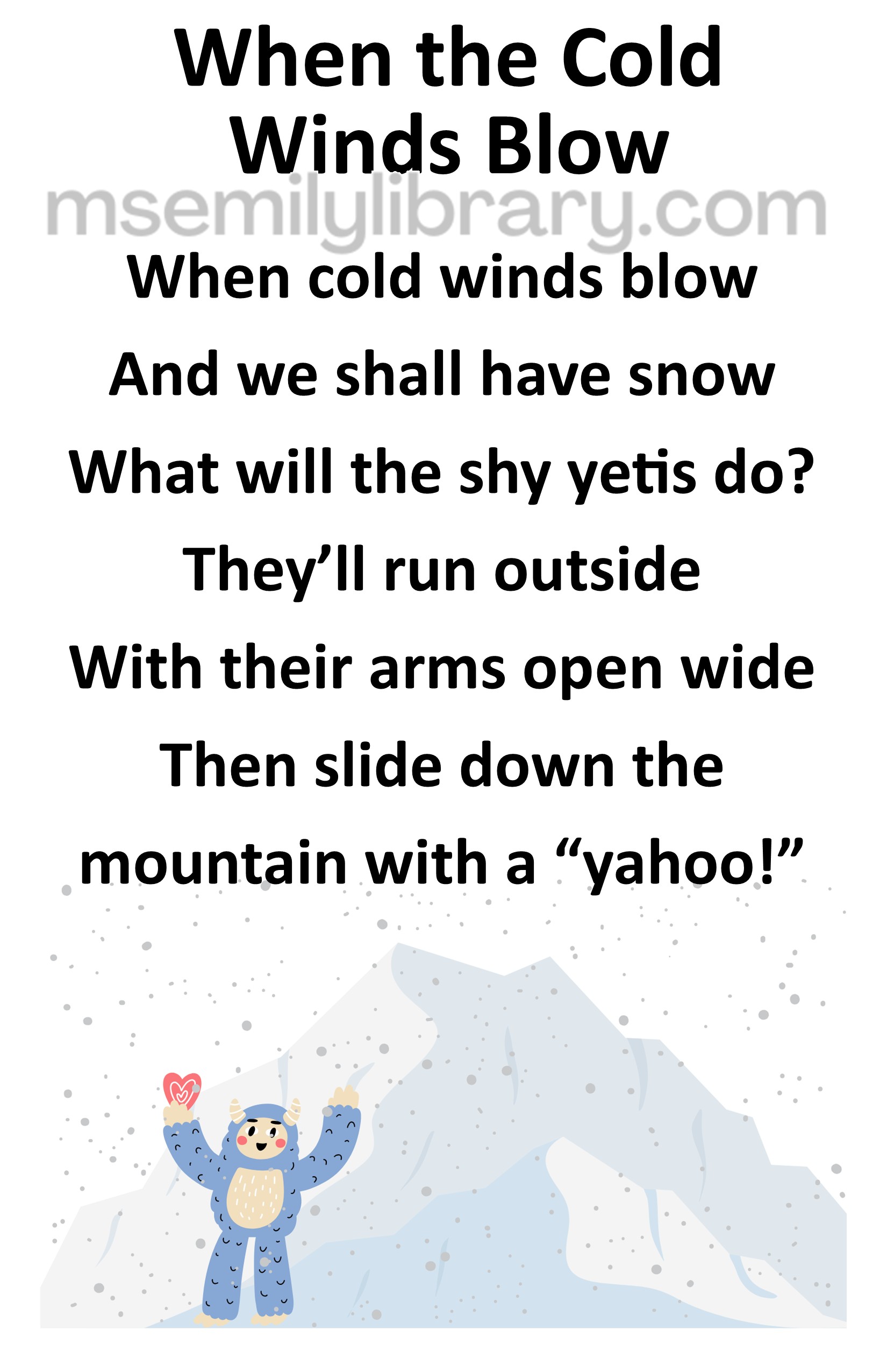 winter – Storytime with Ms. Emily Library