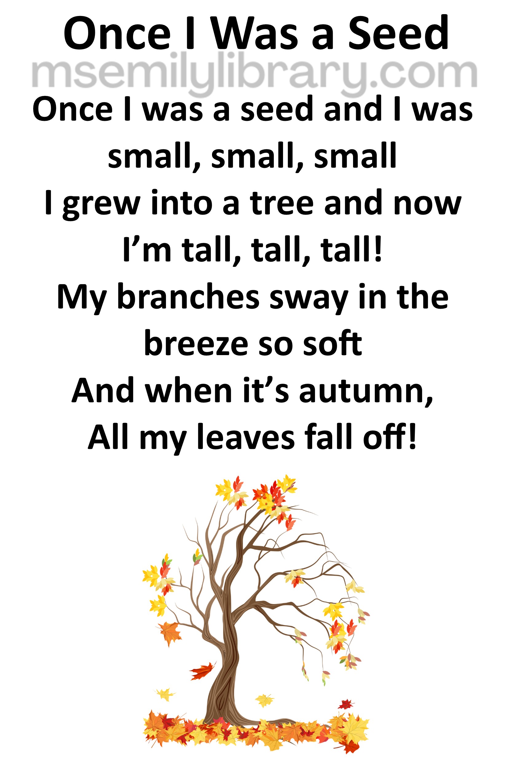Storytime: Trees – Storytime with Ms. Emily Library