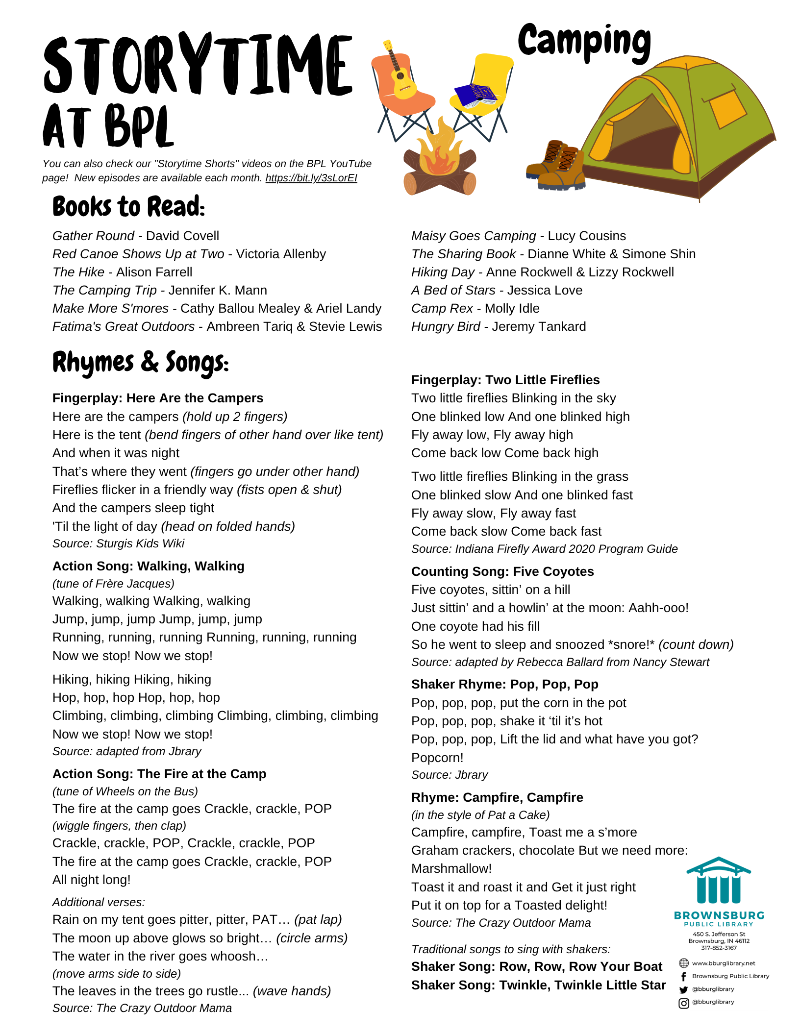 Storytime with Ms. Emily Library – Library storytimes, themes, ideas ...